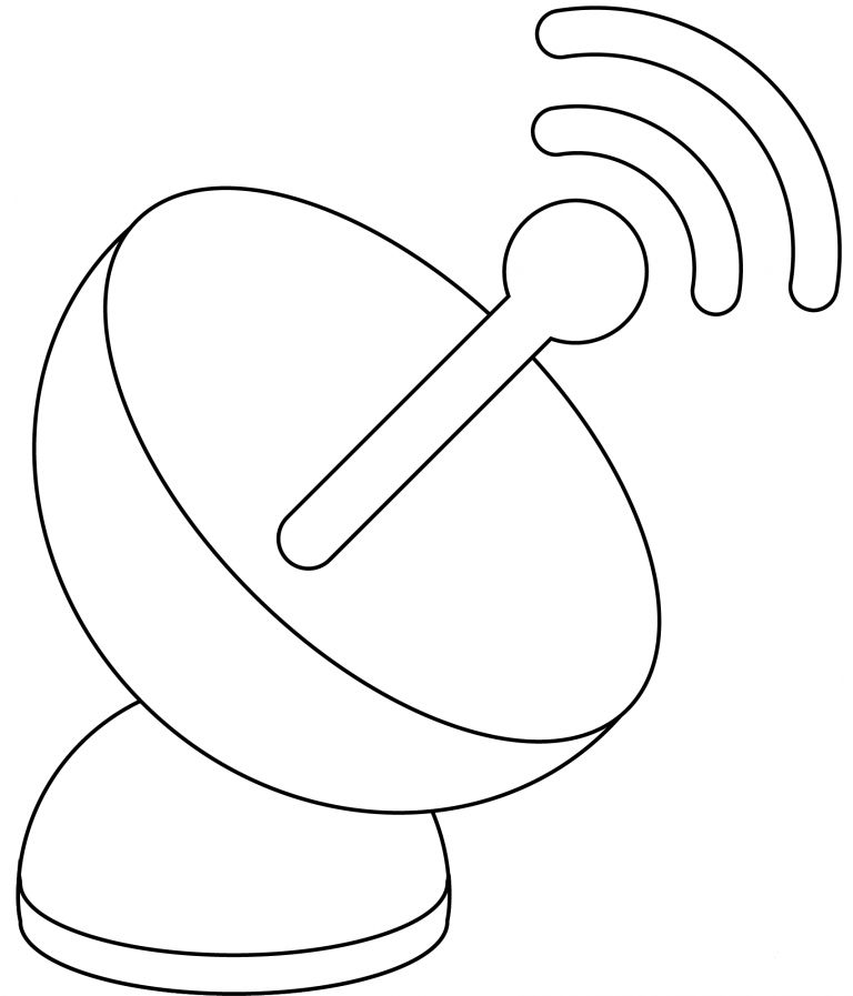 Satellite Antenna Emoji coloring page - ColouringPages