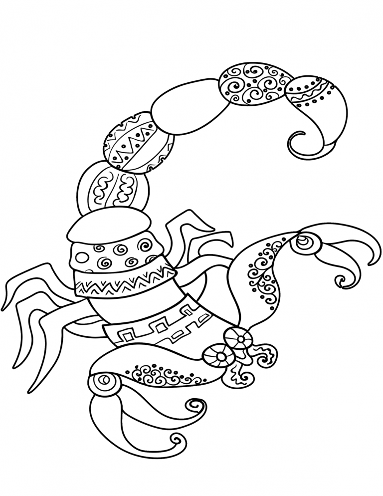 Scorpio zodiac sign coloring page - ColouringPages