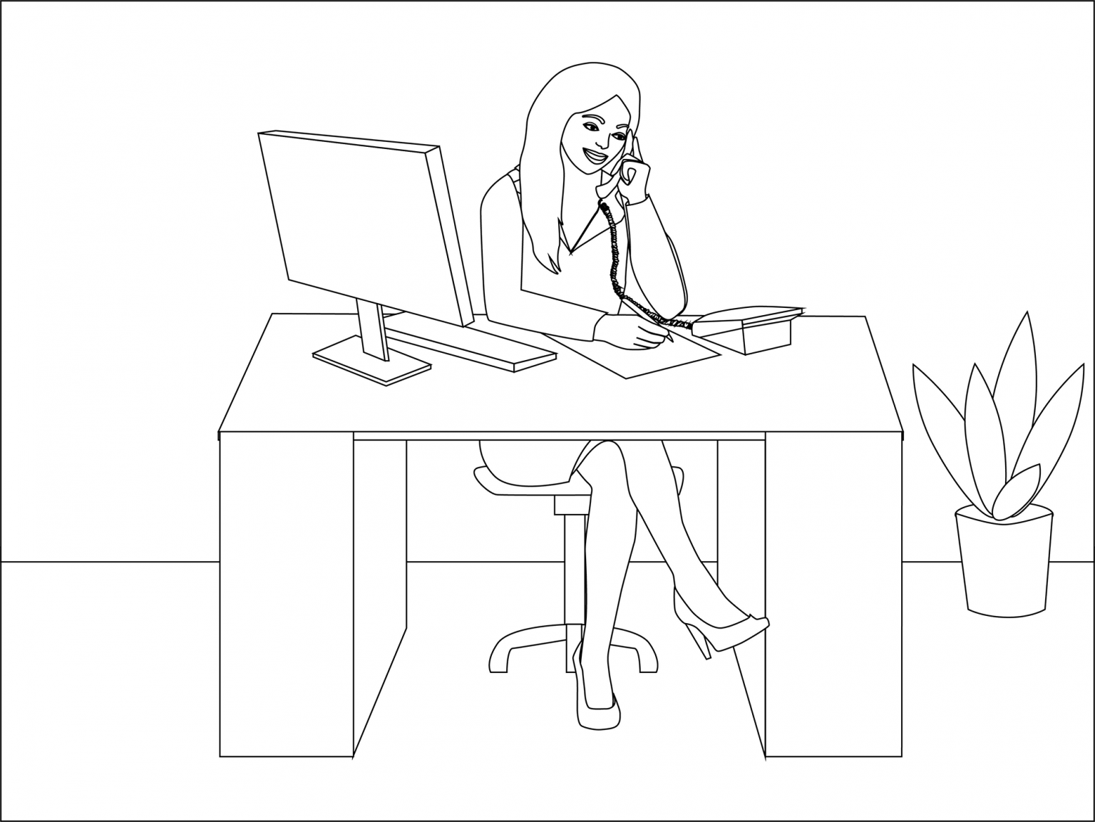 Secretary coloring page - ColouringPages