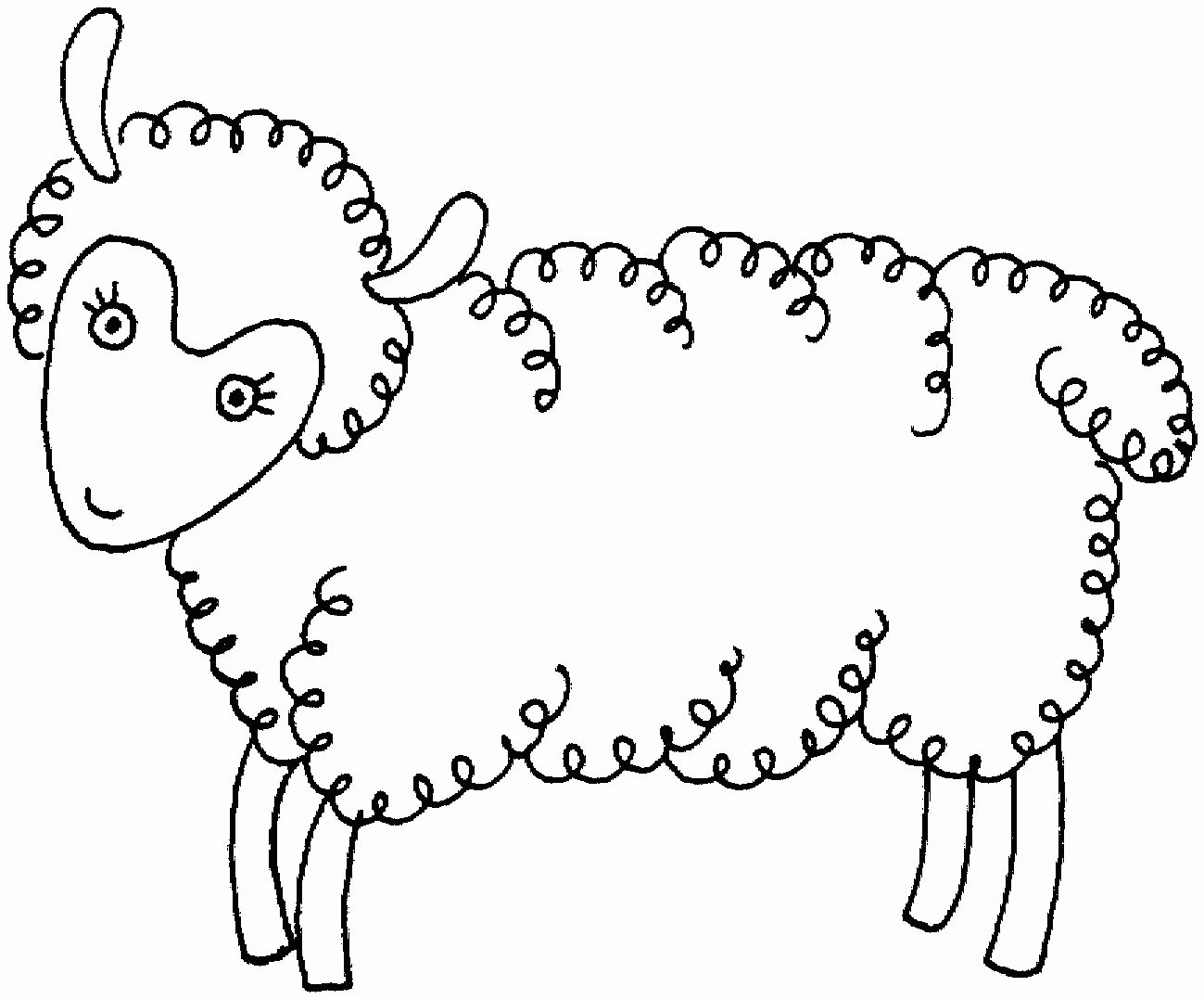 Sheep Illustration coloring page - ColouringPages
