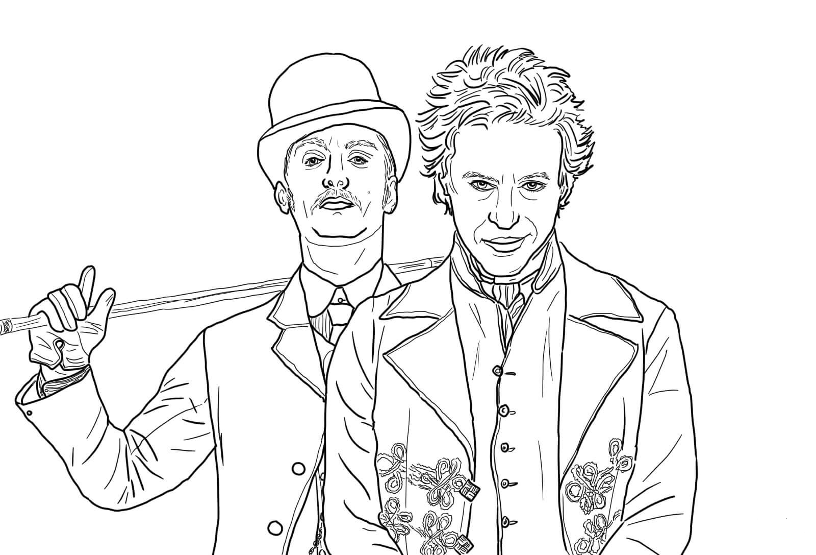 Sherlock Holmes - A Game of Shadows coloring page - ColouringPages