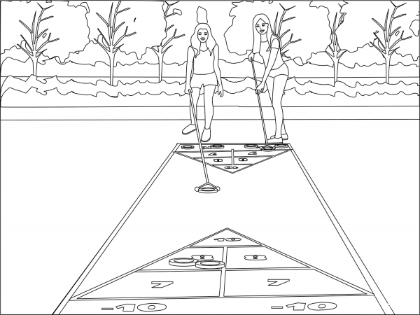 Shuffleboard coloring page - ColouringPages