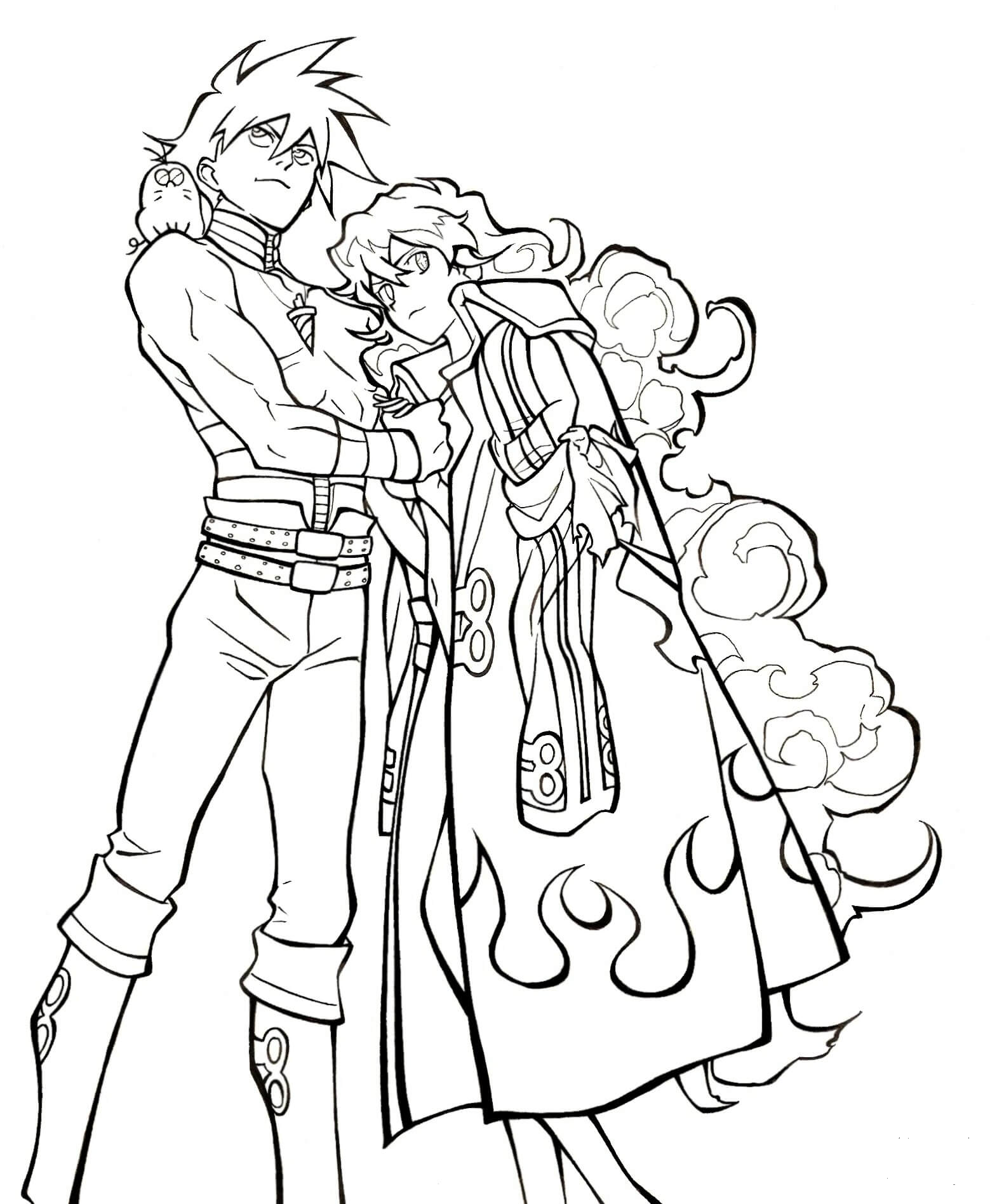 Simon and Nia from Tengen Toppa Gurren Lagann coloring page ...