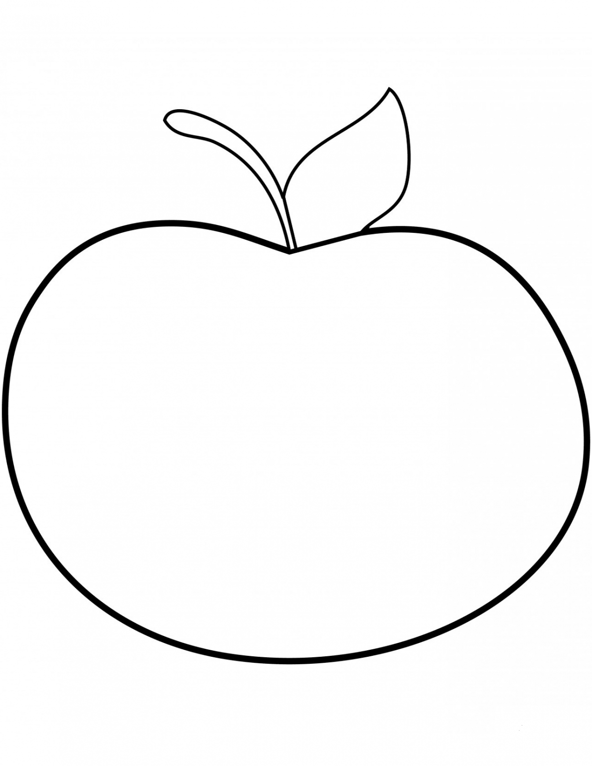 Simple Apple coloring page - ColouringPages