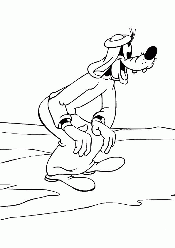 Smiling Goofy coloring page - ColouringPages