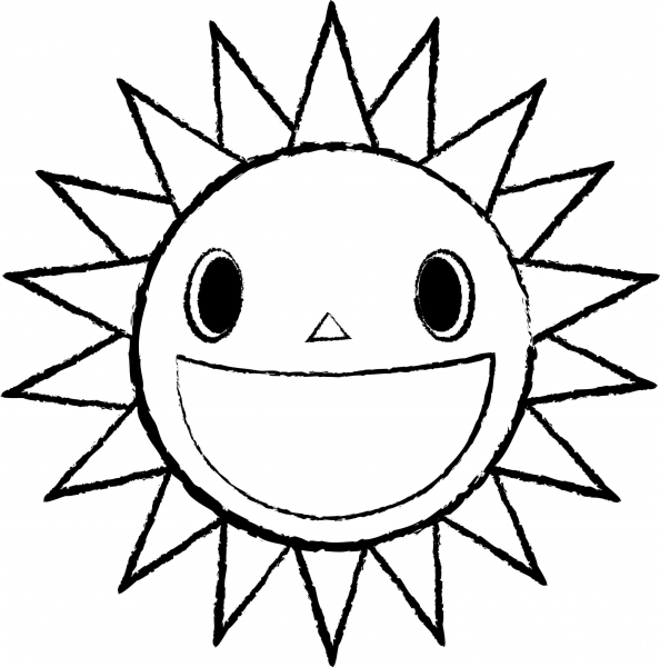 Smiling Sun coloring page - ColouringPages