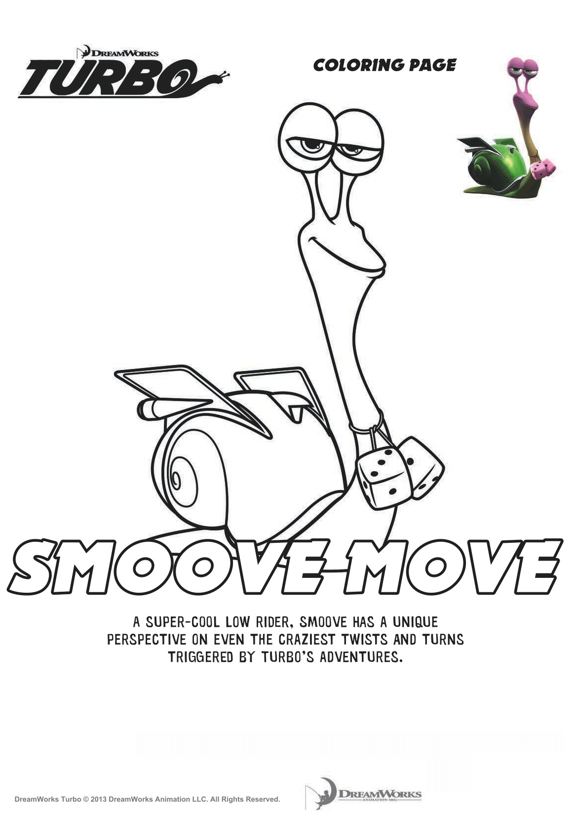 Smoove Move from Turbo coloring page - ColouringPages