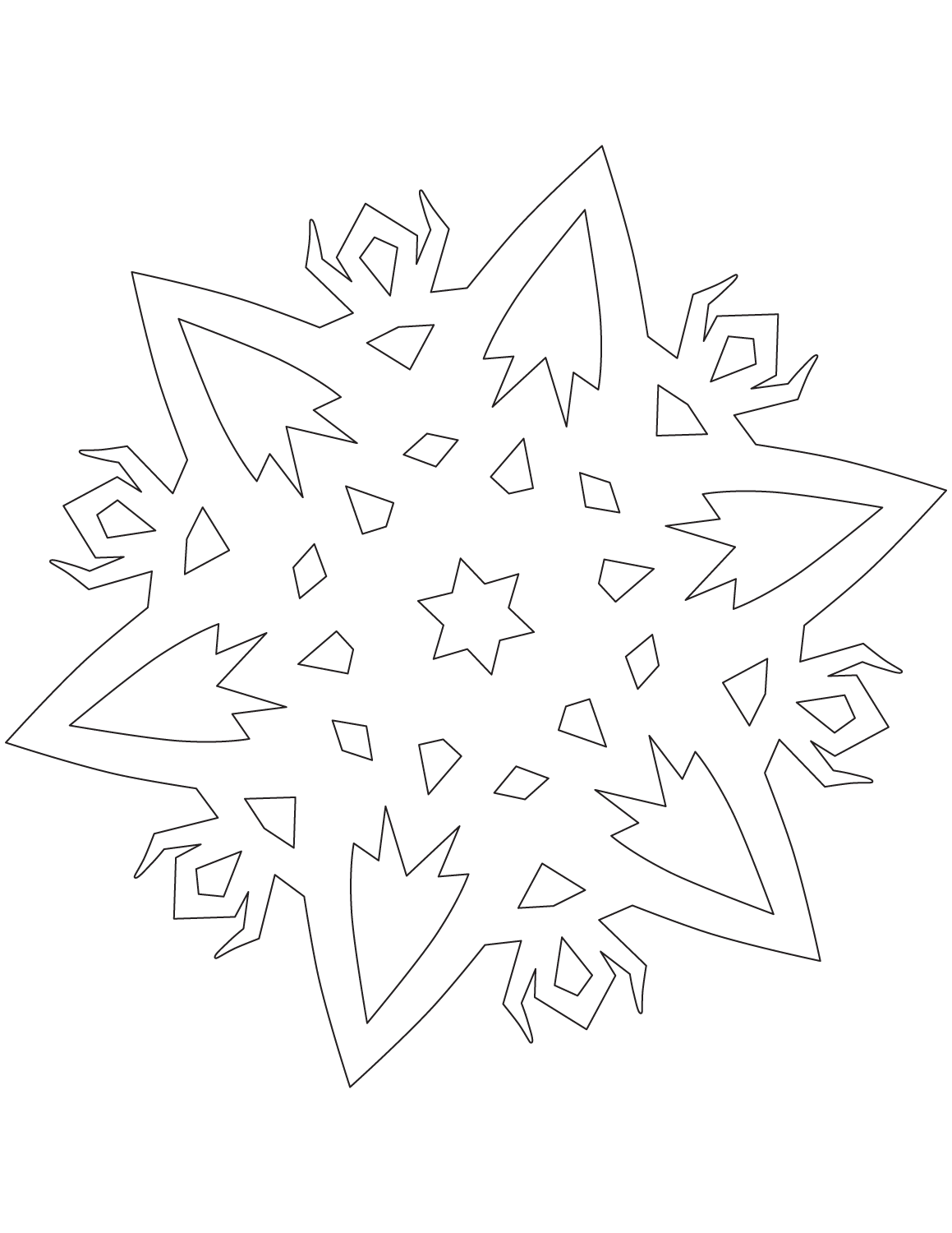 Snowflake with Ritual Creatures coloring page - ColouringPages