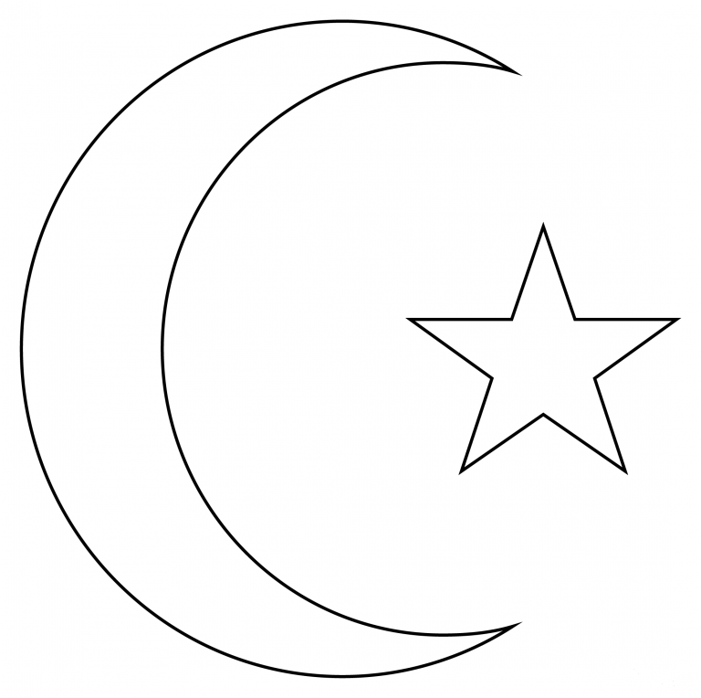 Star and Crescent coloring page - ColouringPages