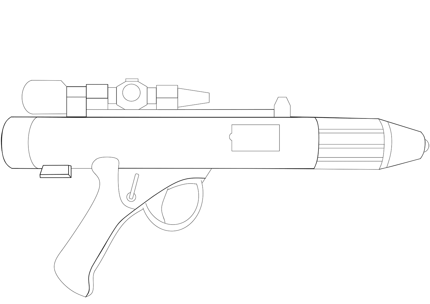 Star Wars DH-17 Blaster Pistol coloring page - ColouringPages
