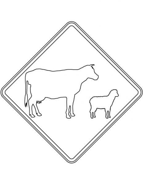"Stock Crossing" Sign in Australia coloring page - ColouringPages