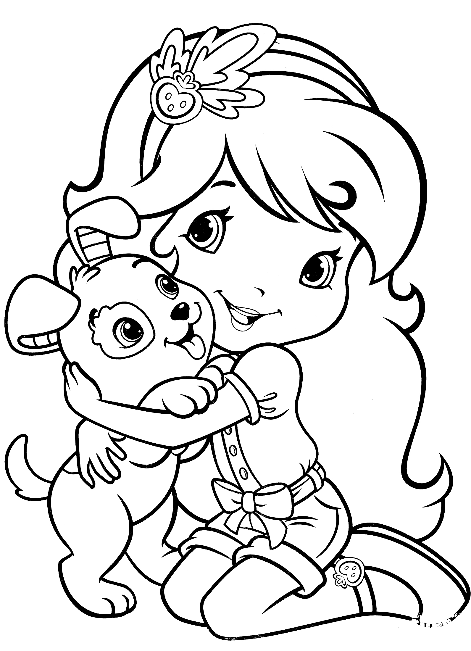 Strawberry Shortcake with Pupcake coloring page - ColouringPages