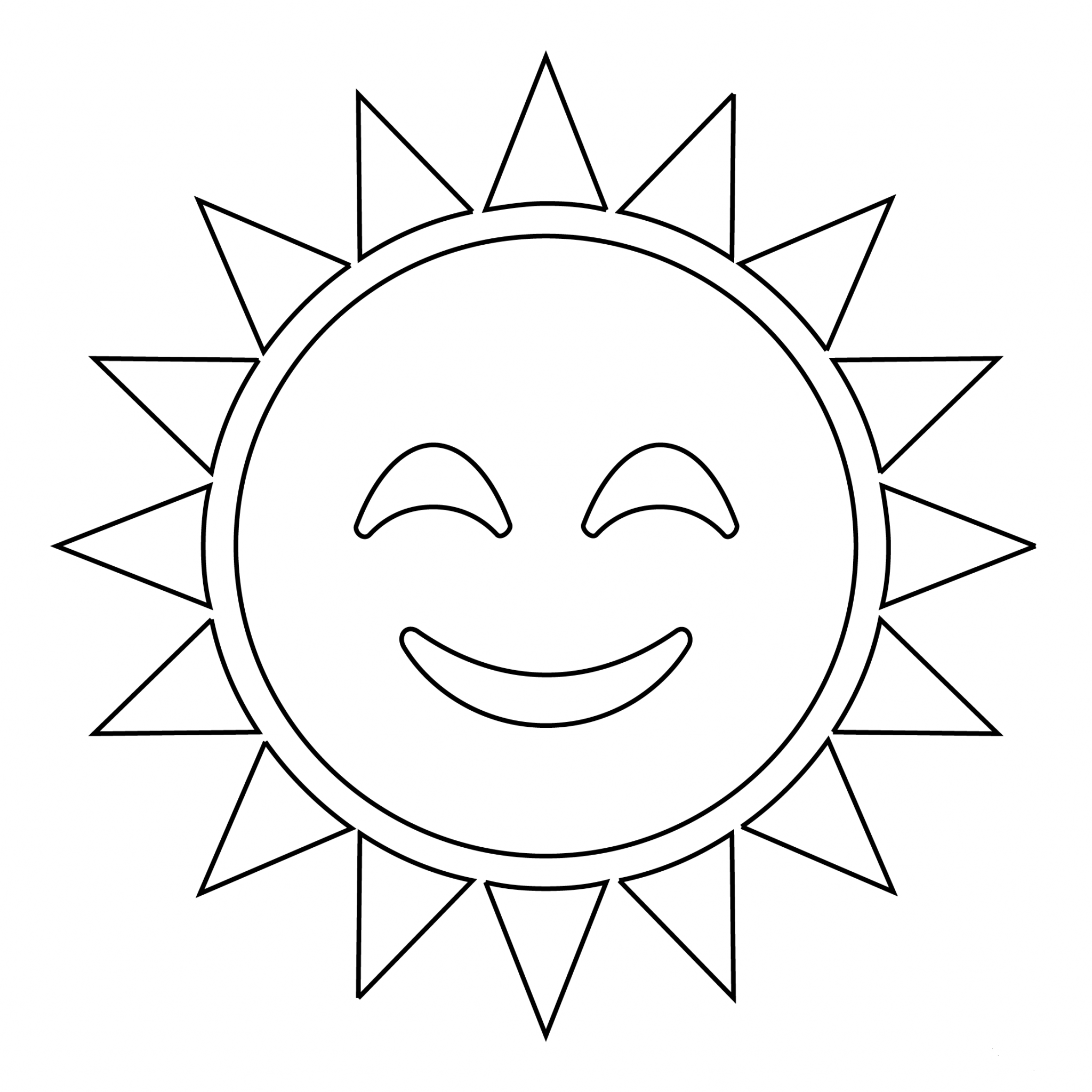Sun with Face coloring page - ColouringPages