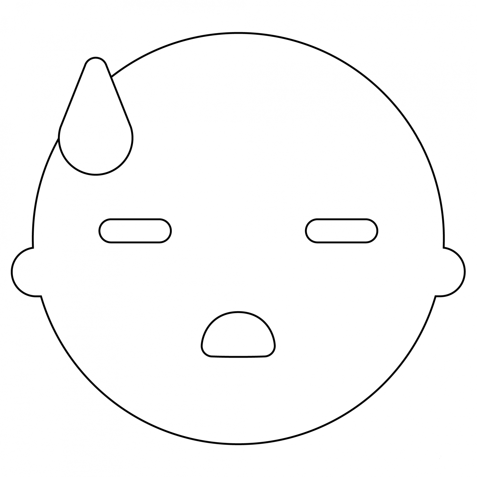 Sweat Face Emoji coloring page - ColouringPages