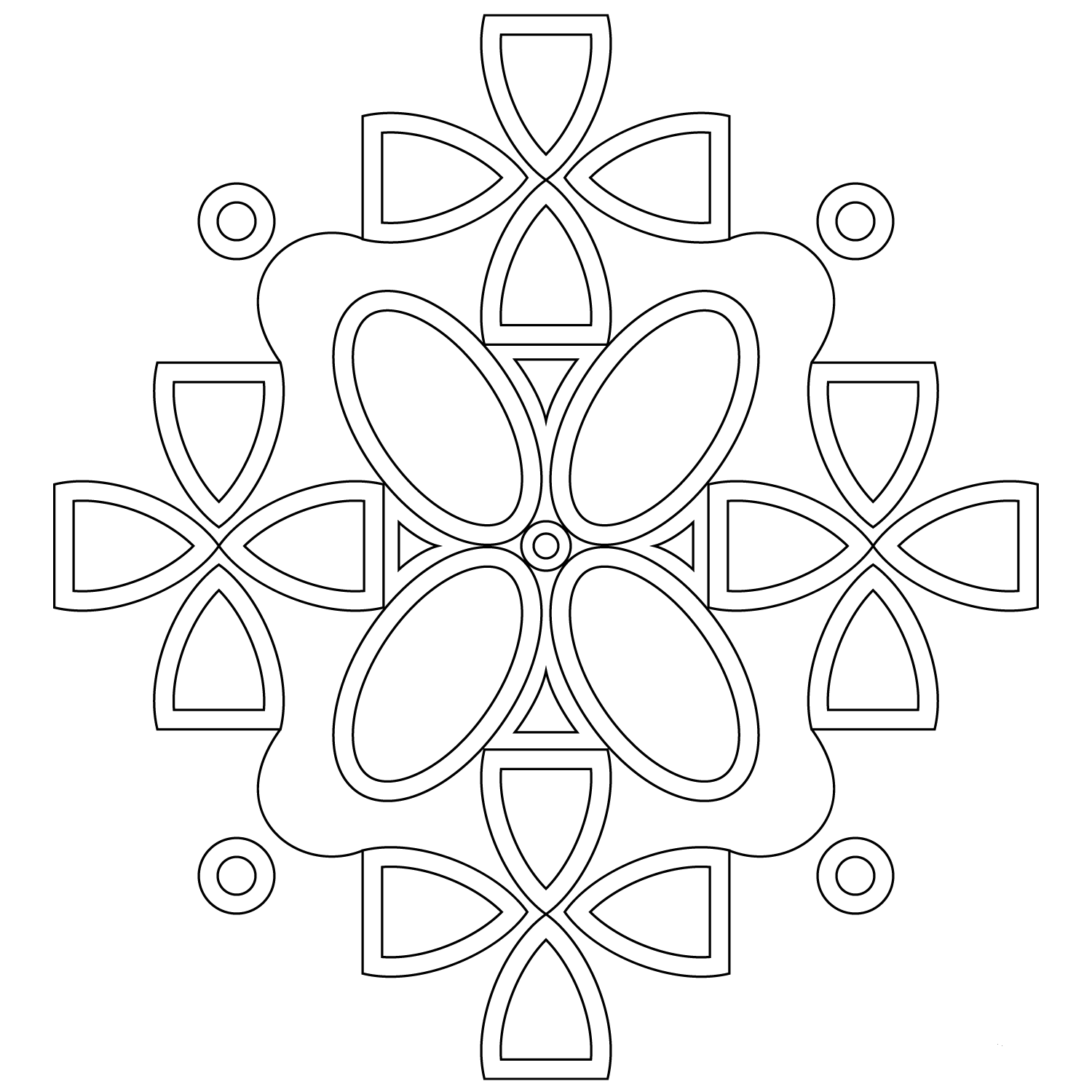 Symmetric Mandala coloring page - ColouringPages