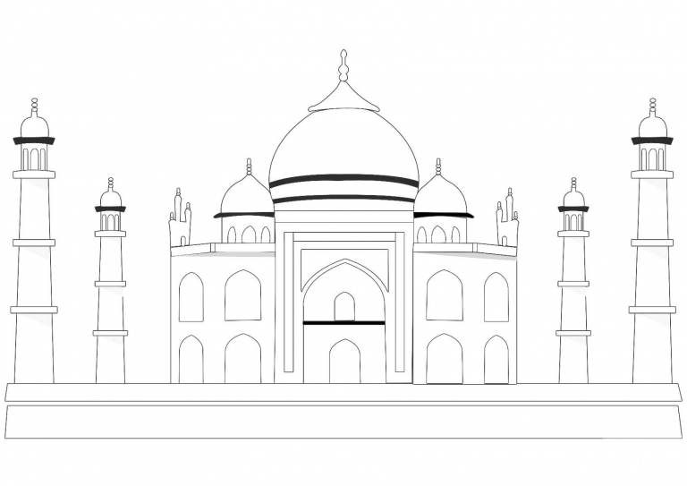 Taj Mahal coloring page - ColouringPages