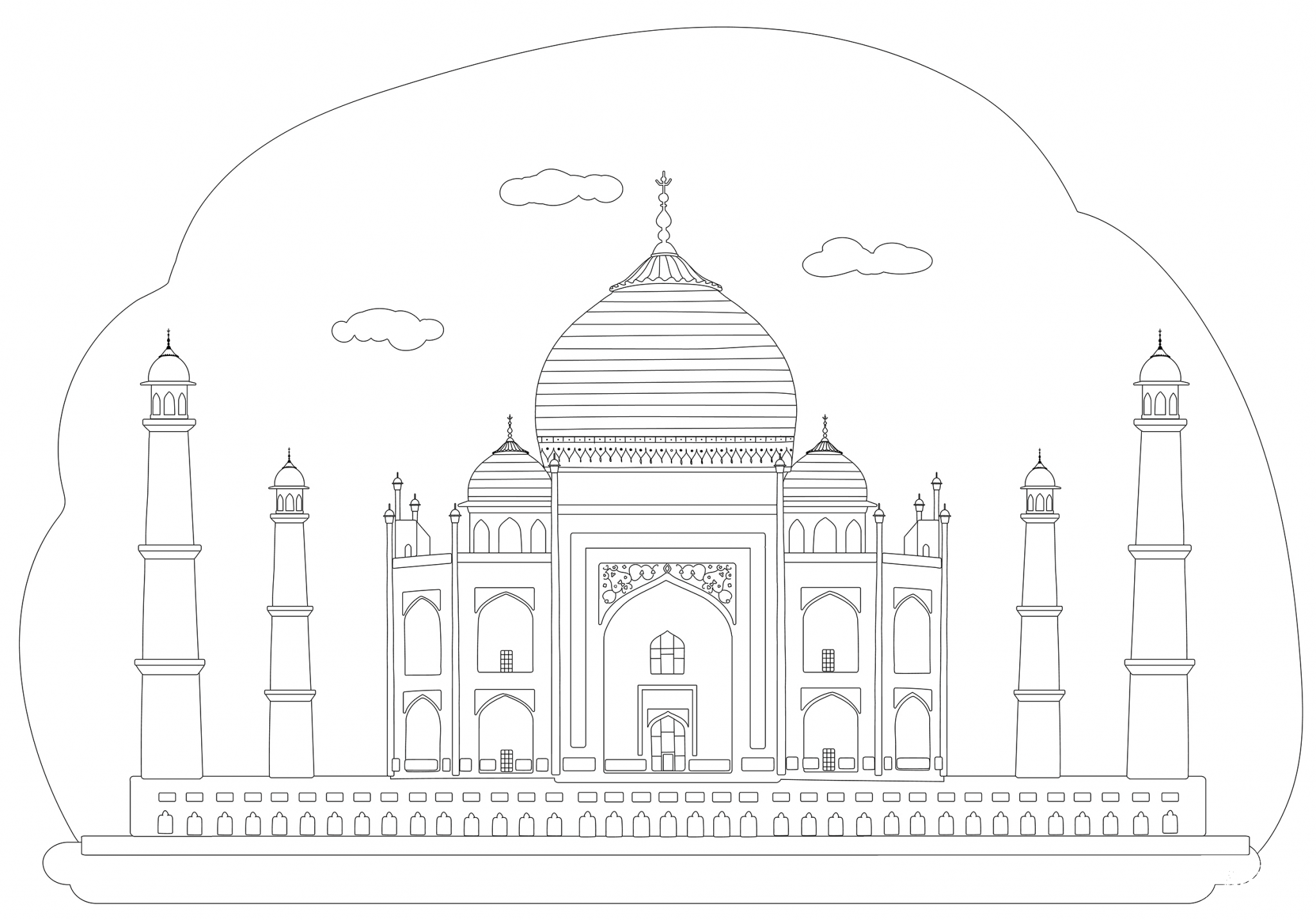 Taj Mahal coloring page - ColouringPages