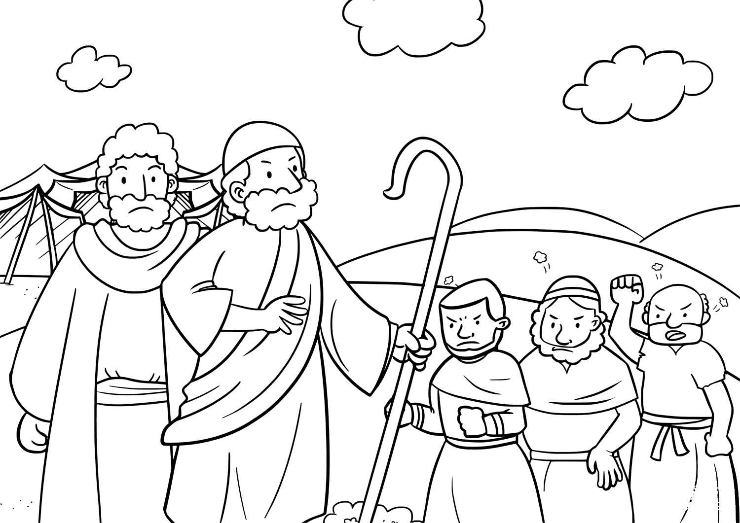 The People Gathered in Opposition to Moses and Aaron coloring page ...