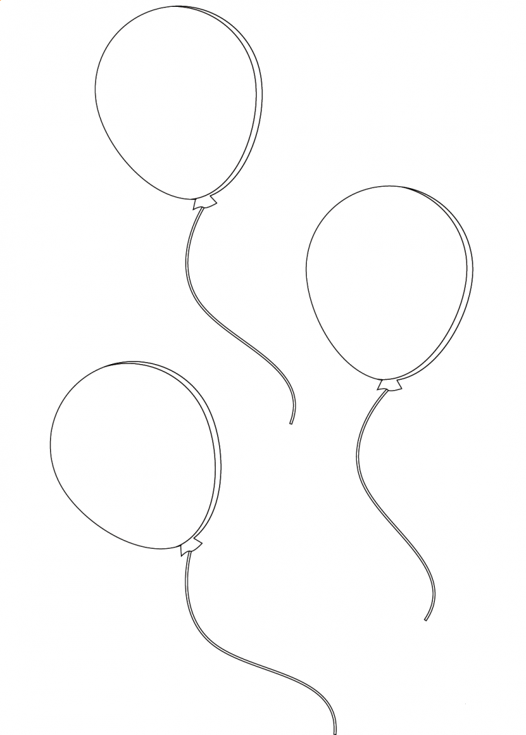 Three Balloons coloring page - ColouringPages