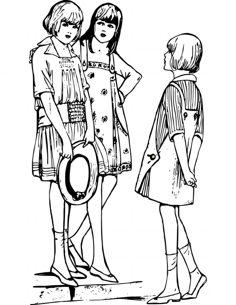 Three Girls coloring page - ColouringPages