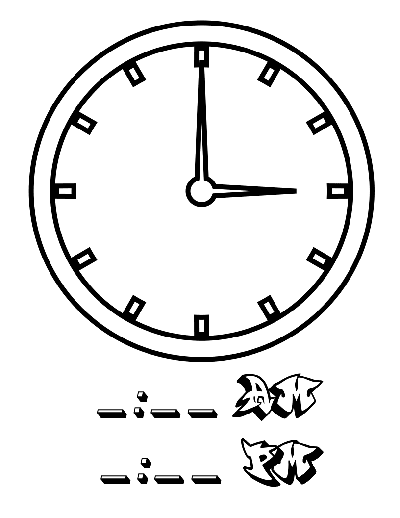 Three Hours coloring page - ColouringPages