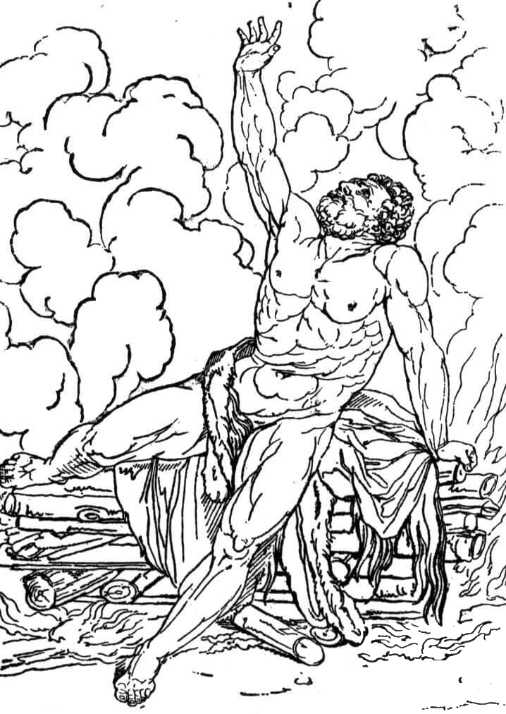 Tired Hercules coloring page - ColouringPages