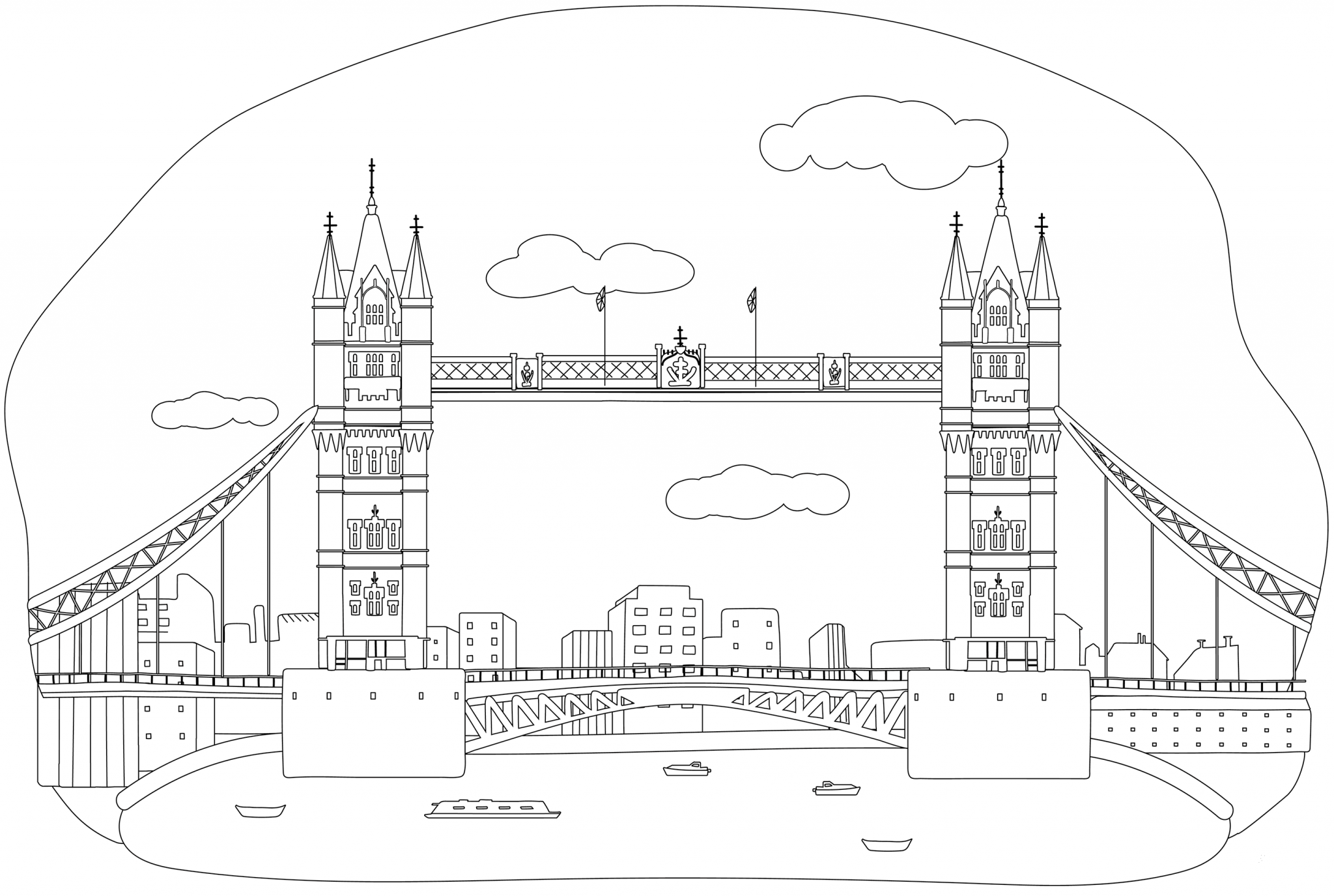 Tower Bridge coloring page - ColouringPages