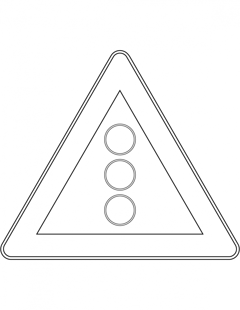 "Traffic Signals Ahead" Sign in Germany coloring page - ColouringPages
