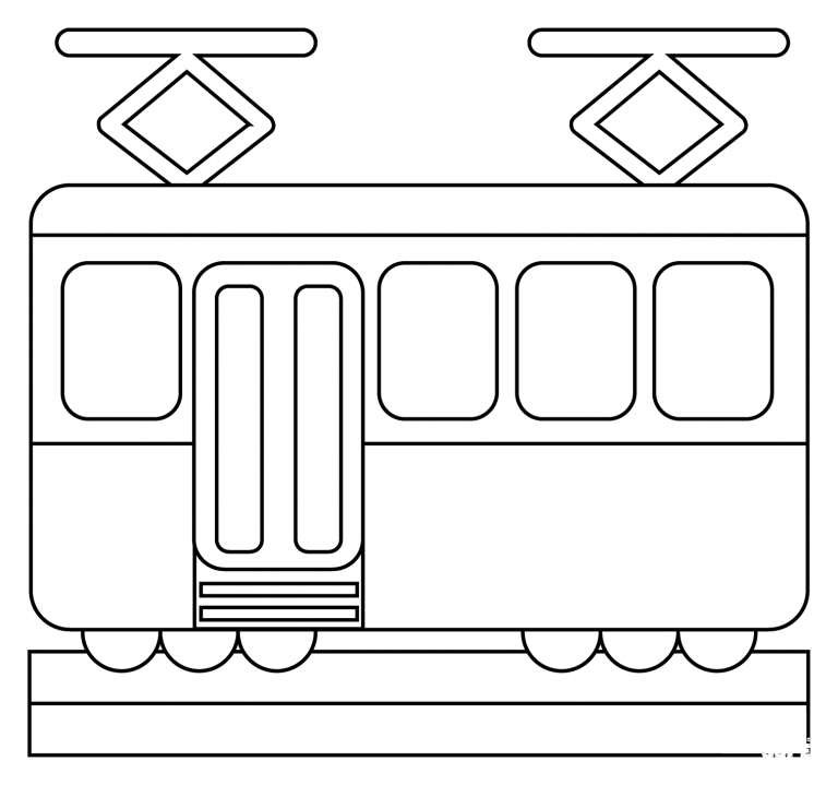 Tram Car Emoji coloring page - ColouringPages