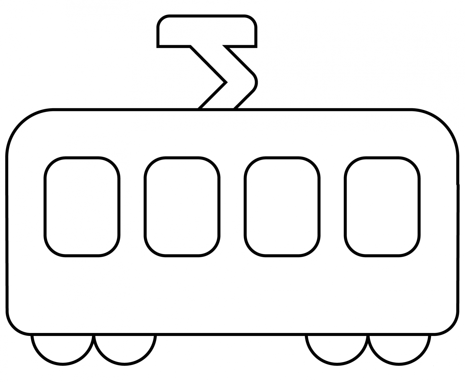 Tram Car Emoji coloring page - ColouringPages