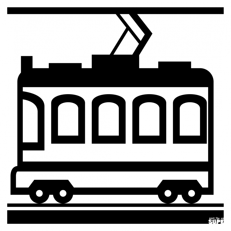 Tram Car Emoji coloring page - ColouringPages