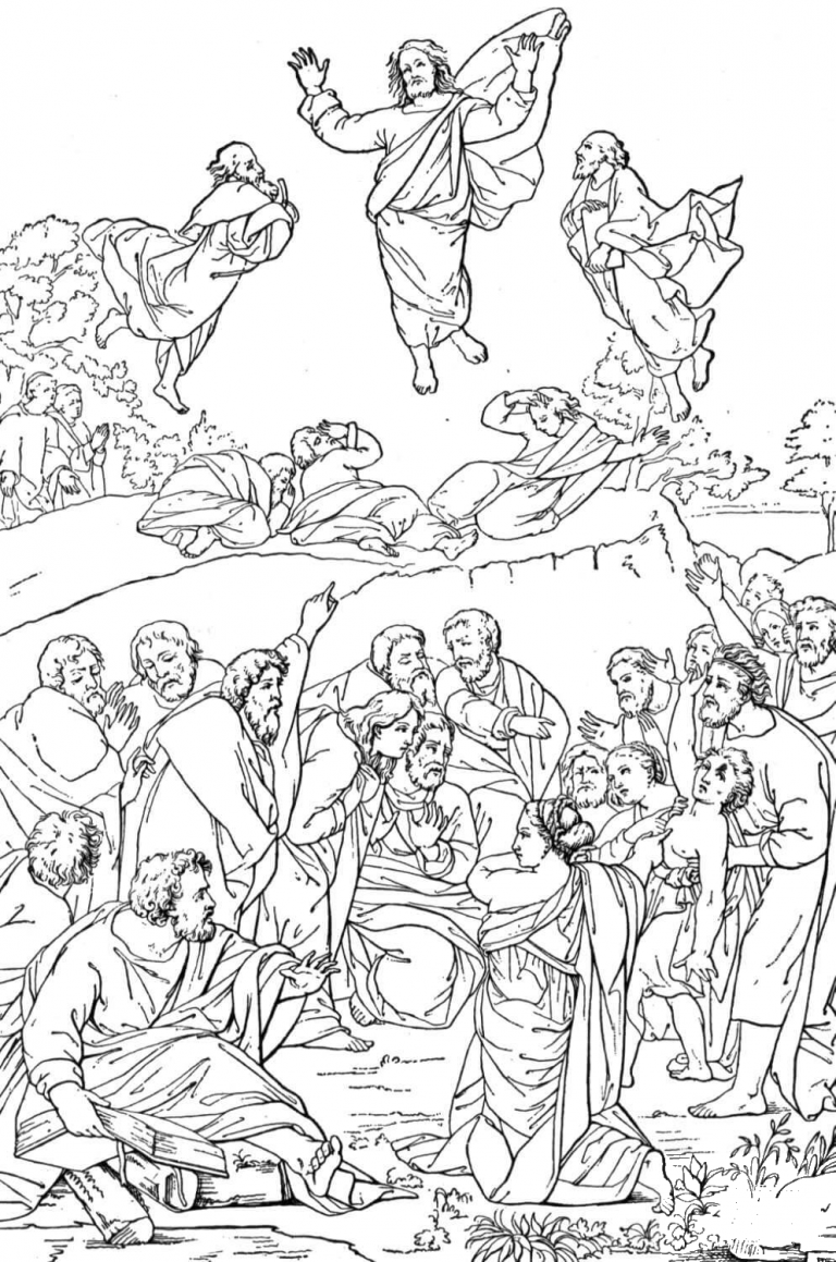 Transfiguration of Christ coloring page - ColouringPages
