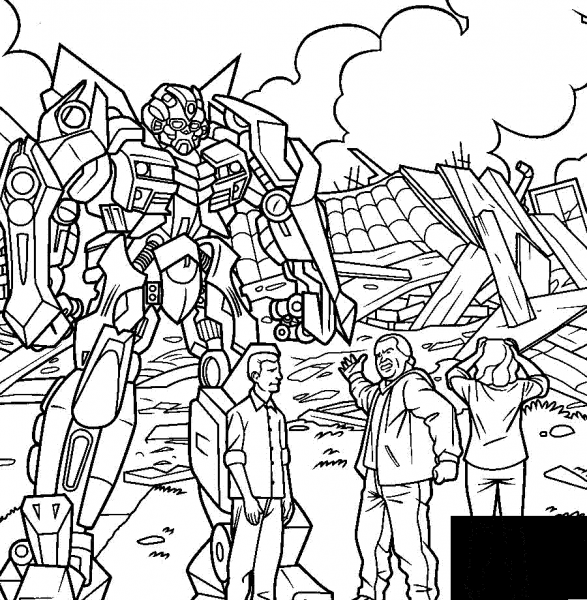 Transformers And Humans coloring page - ColouringPages