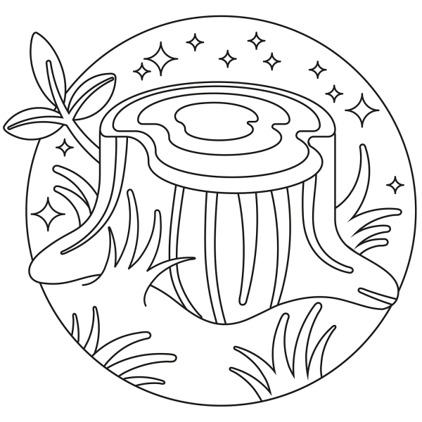 Tree Stump coloring page - ColouringPages