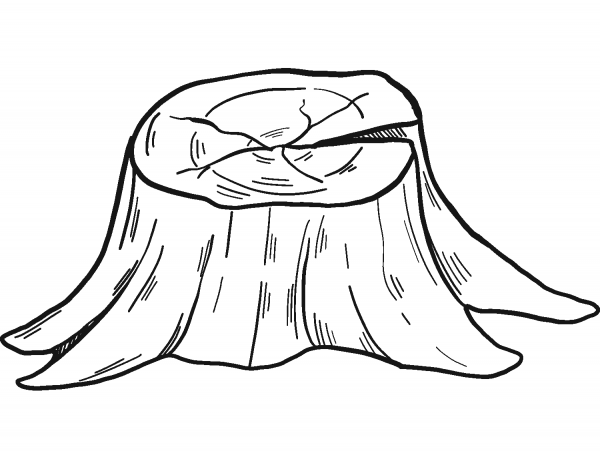 Tree Stump coloring page - ColouringPages