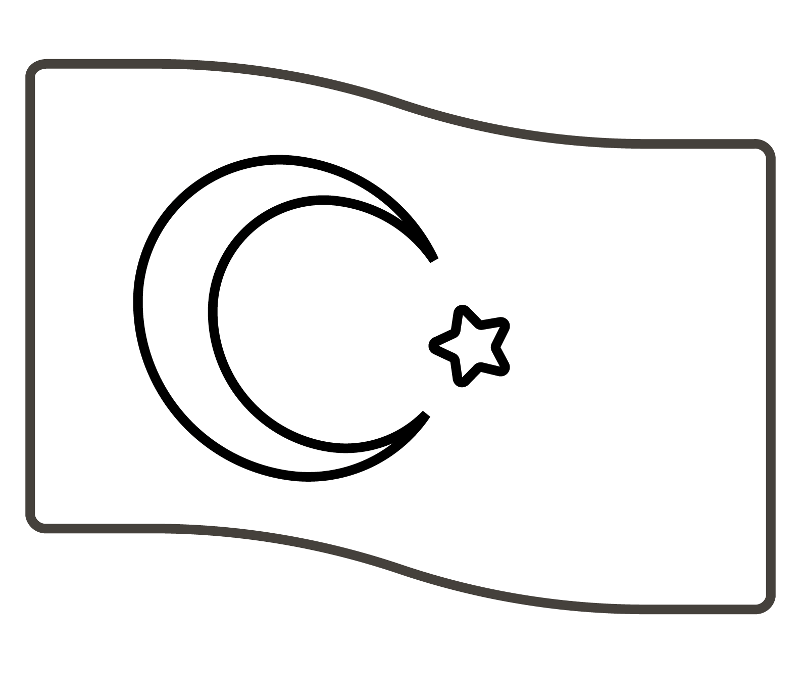 Turkey Flag coloring page - ColouringPages