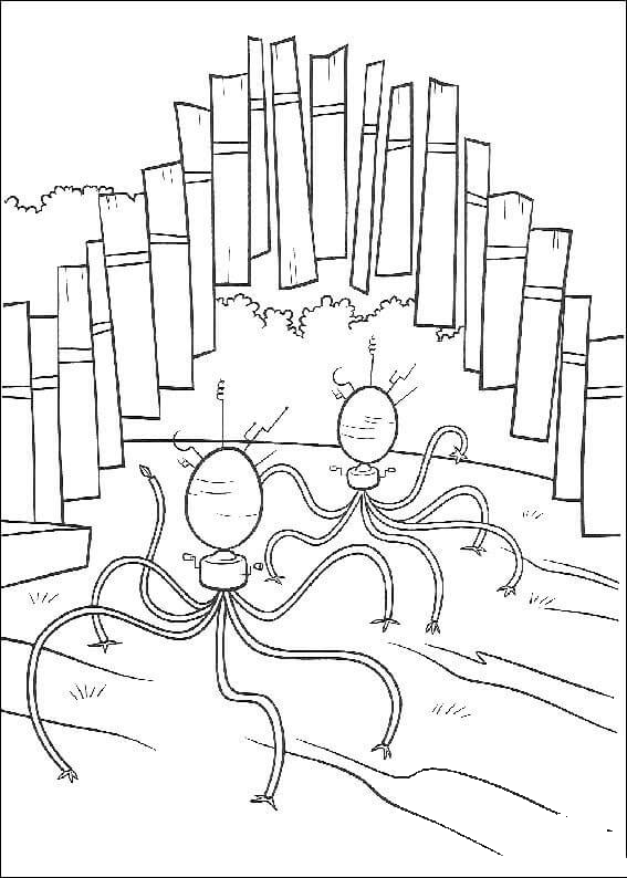Two dangerous aliens coloring page - ColouringPages