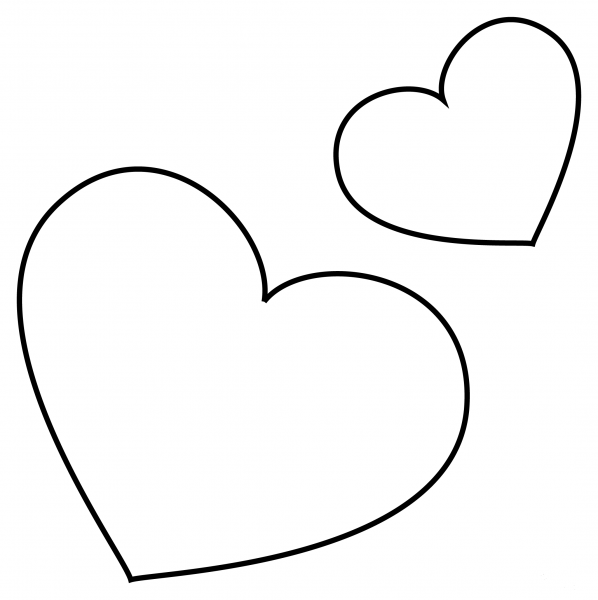 Two Hearts coloring page - ColouringPages