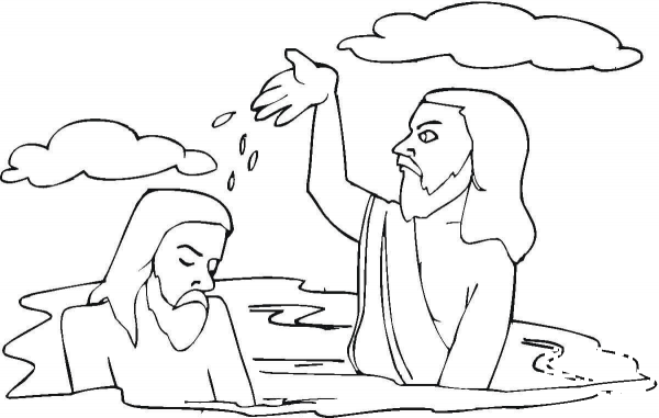 Baptism of Jesus coloring page - ColouringPages
