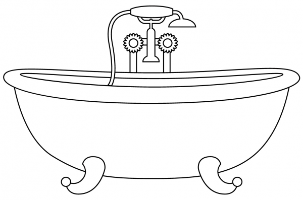 Bathtub Coloring Page Colouringpages
