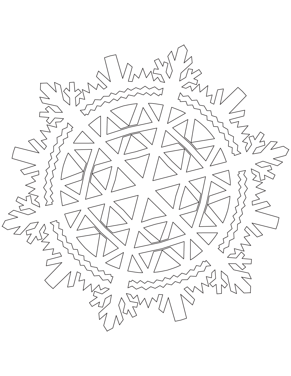 Beautiful Snowflake coloring page - ColouringPages