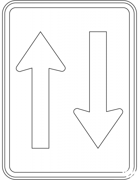 "Two Way Traffic" Sign in Australia coloring page - ColouringPages