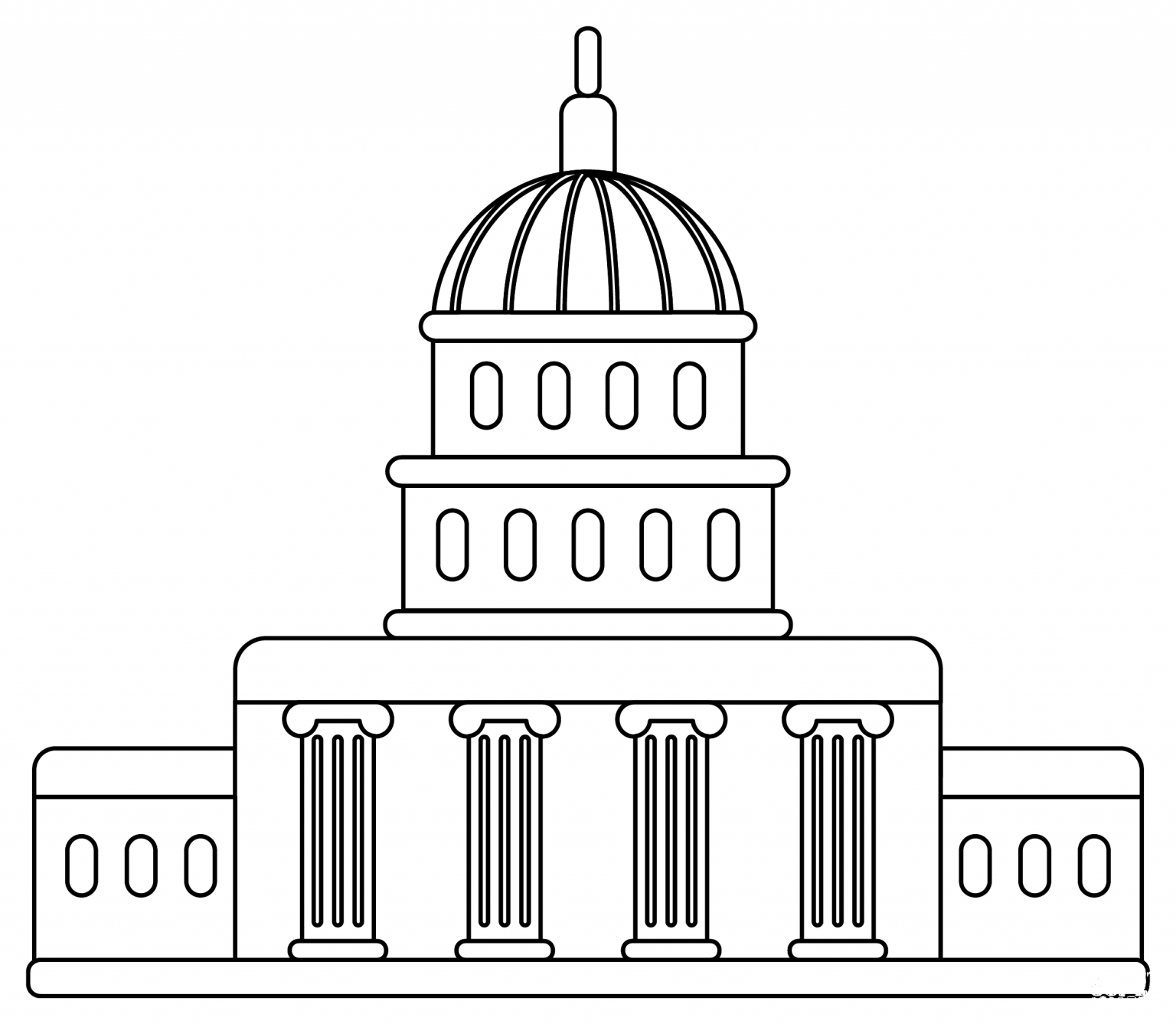 US Capitol coloring page - ColouringPages