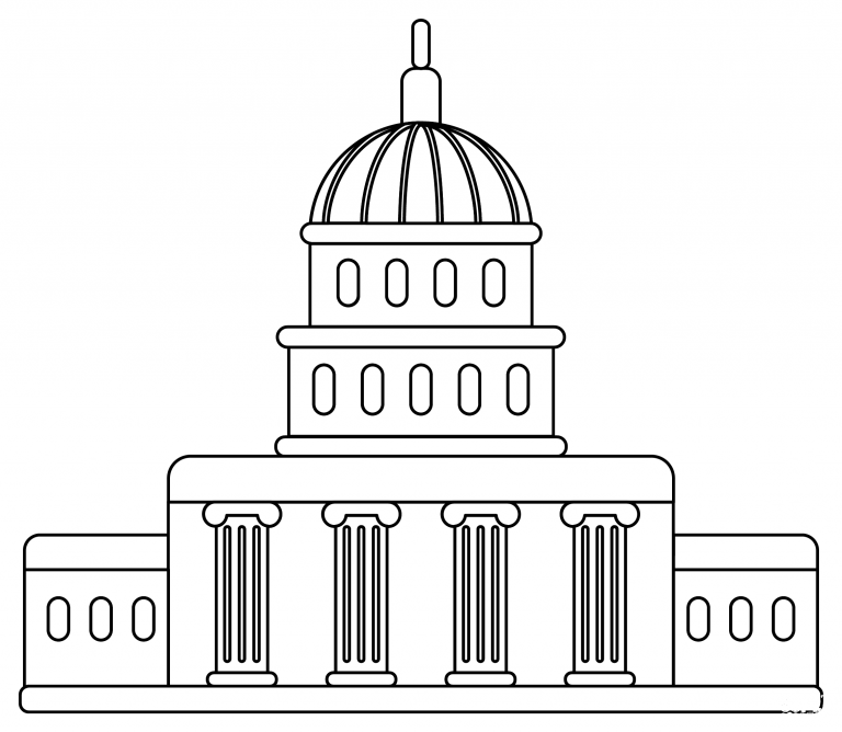 US Capitol coloring page - ColouringPages