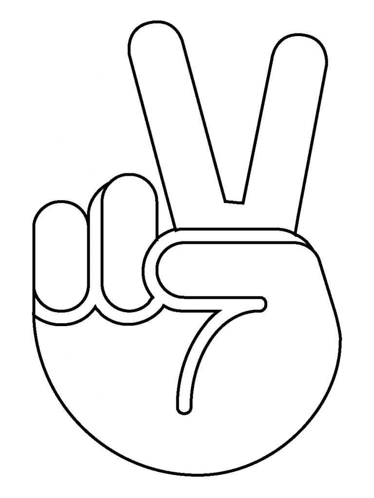 Victory Hand Emoji coloring page - ColouringPages