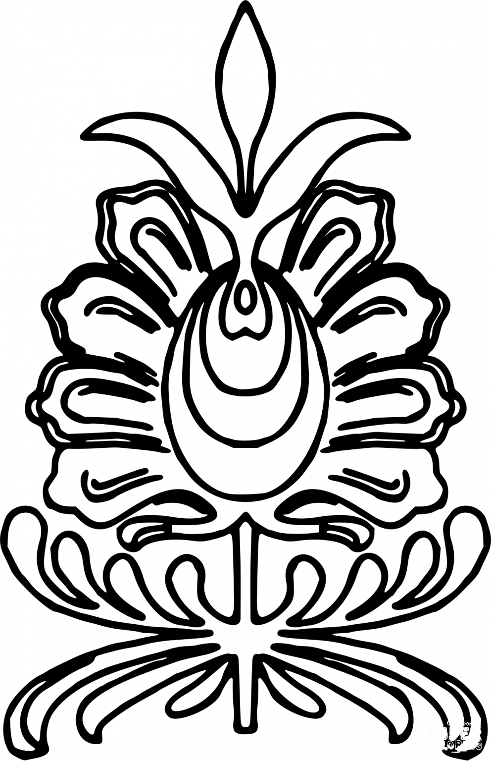 Vintage Abstract Flower coloring page - ColouringPages