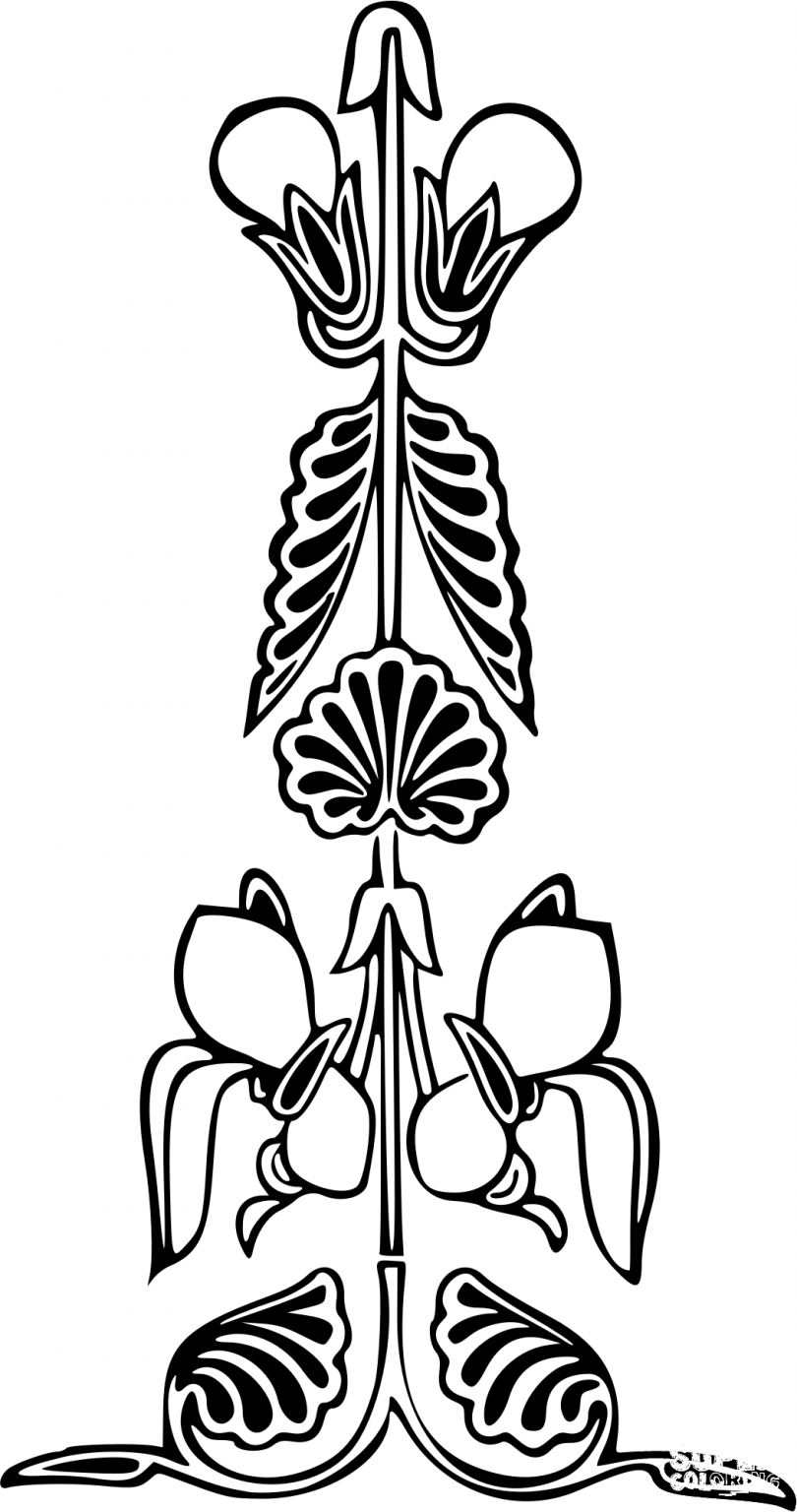 Vintage Abstract Flower coloring page - ColouringPages