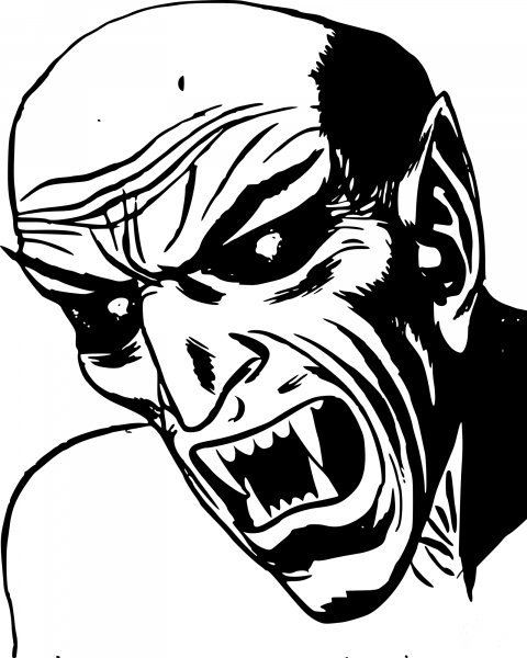 Vintage Angry Monster coloring page - ColouringPages