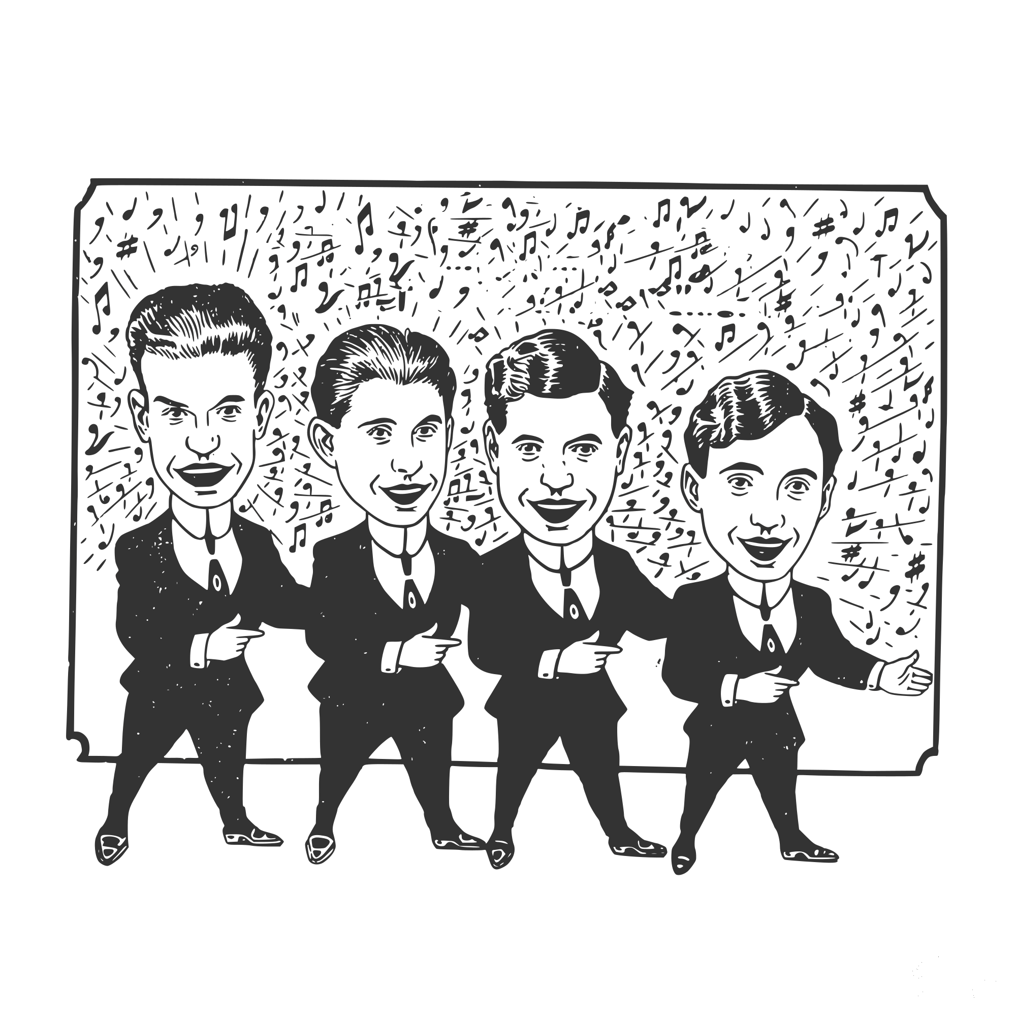 Vintage Barber Shop Quartet coloring page - ColouringPages