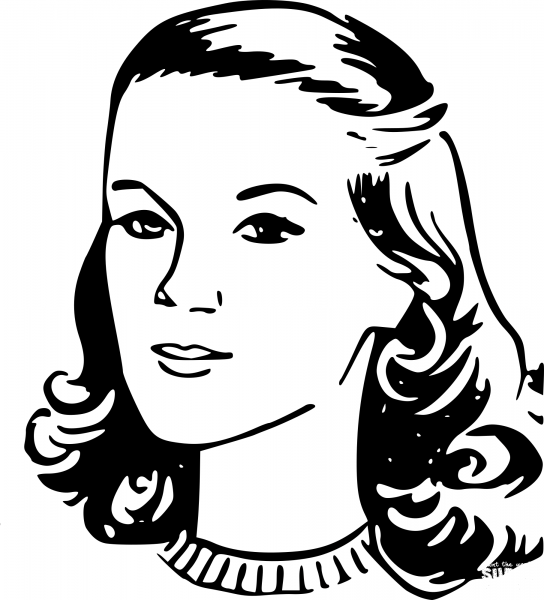 Vintage Bw Retro Girl coloring page - ColouringPages